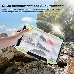 Goture 3600 Tackle Tray, Waterproof Tackle Box, Waterproof Floating Airtight Stowaway, 3600 Tray with Adjustable Dividers, Sun Protection, Fishing Storage Lure Box for Freshwater Saltwater, 1Pcs