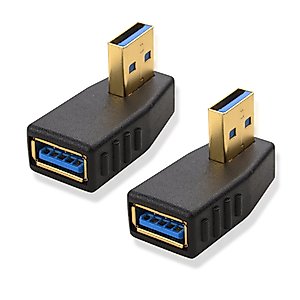 Cable Matters 2-Pack 90 Degree Right Angle USB Adapter Gender Changer