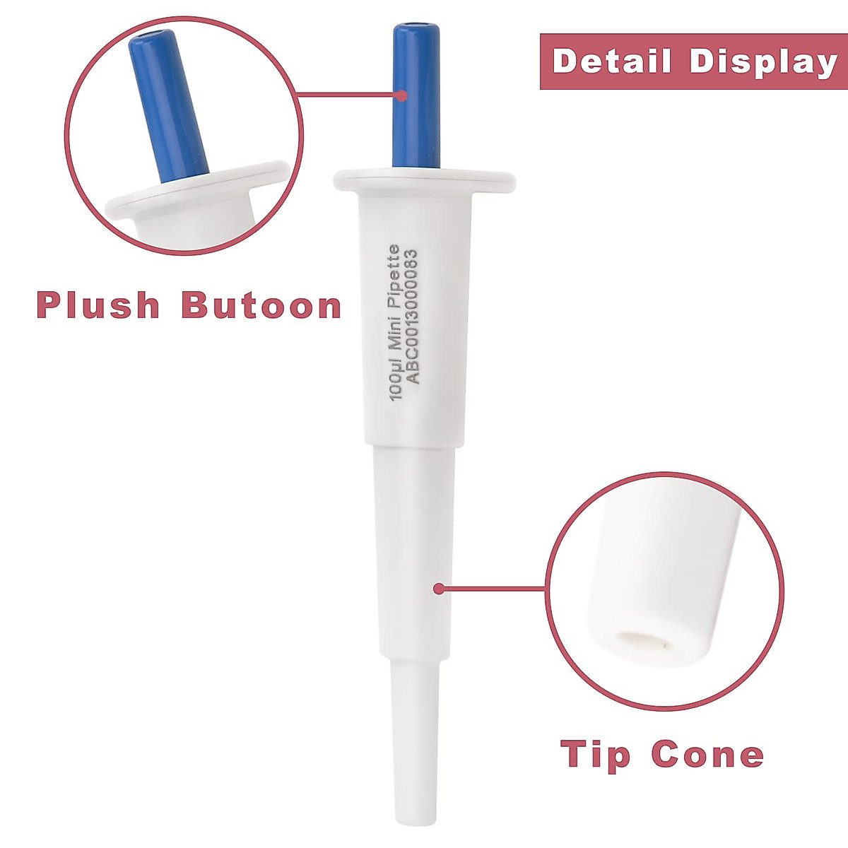 ONiLAB Mini Fixed Volume Pipette Manual Single Channel Pipettor, Laboratory Micro Pipette ，Micropipette Volume 100μl Blue