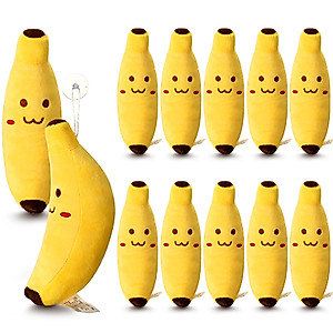 Hiboom 12 Pcs Banana Plush Pillow Stuffed 7.87 Inch, Plush Toys Banana Pillow, Cute Fruit Toy, Soft and Cute Sleeping Doll, Suitable for a Neap Pillow and a Lovely Present for Boy Girl