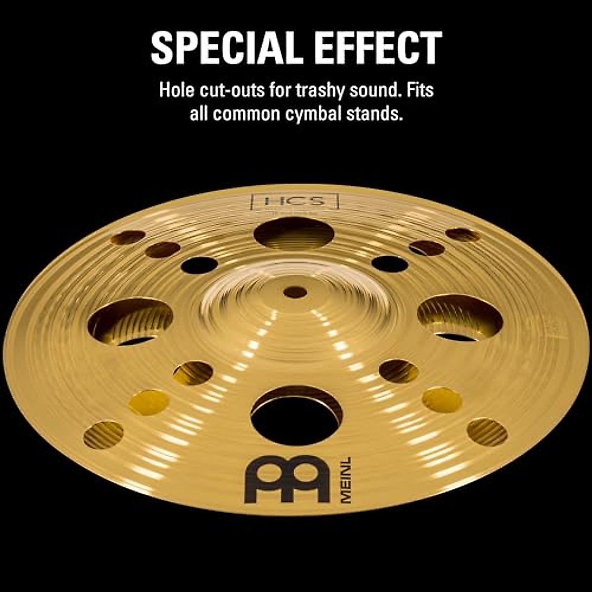 Meinl 12" Trash Stack Cymbal Pair with Holes - HCS Traditional Finish Brass for Drum Set, Made In Germany, 2-YEAR WARRANTY (HCS12TRS)