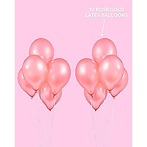 xo, Fetti Bachelorette Party Decorations - Bride to Be Balloon Kit - Rose Gold - 16" BRIDE TO BE Foil Balloons + 10 Rose Gold Latex Balloons - Bridal Shower Supplies