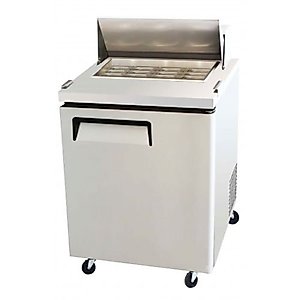 27.5" Commercial Stainless Steel Refrigerated Sandwich Salad Prep Table - All Pans and Cutting Board Included!