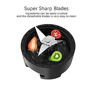 Grifucher Smoothies Blender Personal Size Blender for Shakes and Smoothies 300 Watts with 2 Pieces 20 oz BPA Free Portable Travel Sports Bottles (2 Cups)