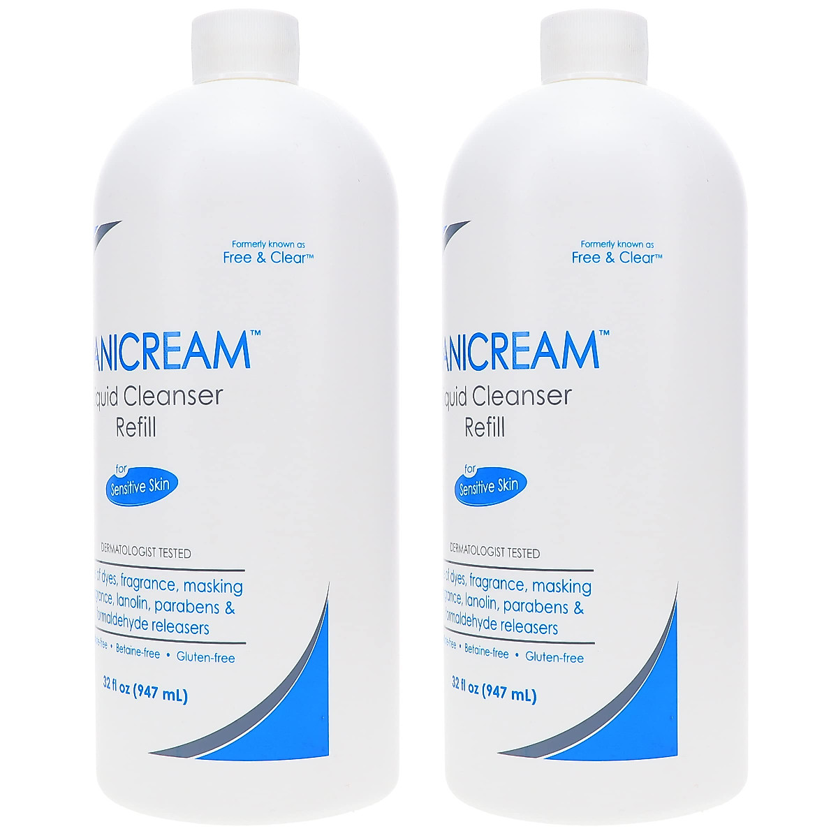 Vanicream Free & Clear Liquid Cleanser Refill 32 oz (Pack of 2)
