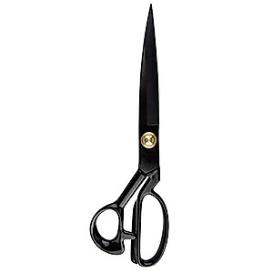 LNKA Sewing Scissors for Fabric Black Professional Heavy Duty Tailor Scissor Industrial Strength High Carbon Steel Shears for Leather Paper Sewing Craft Artists Students Dressmakers (12 Inch)
