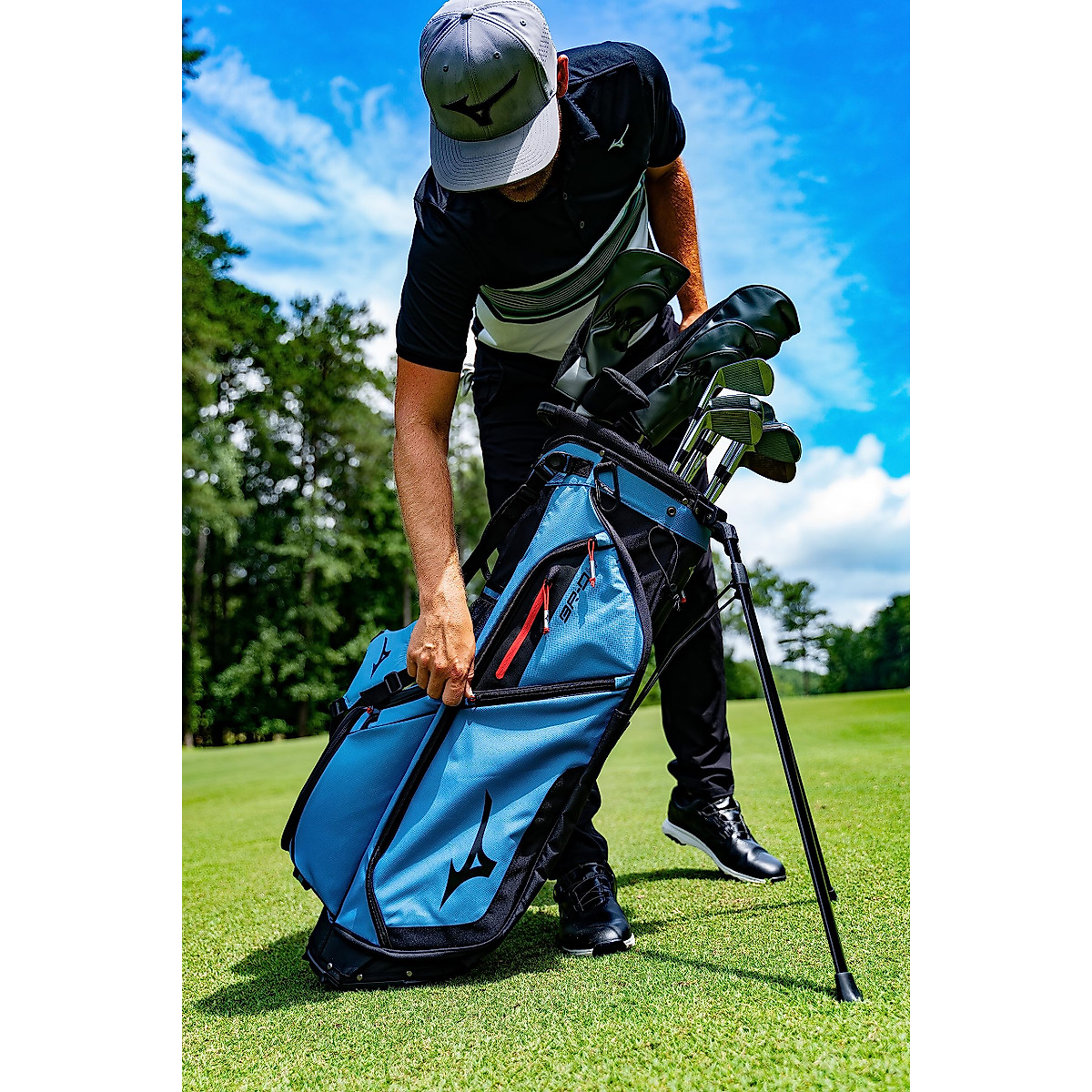 Mizuno BR-D4 6-WAY Stand Bag, California Blue-Black