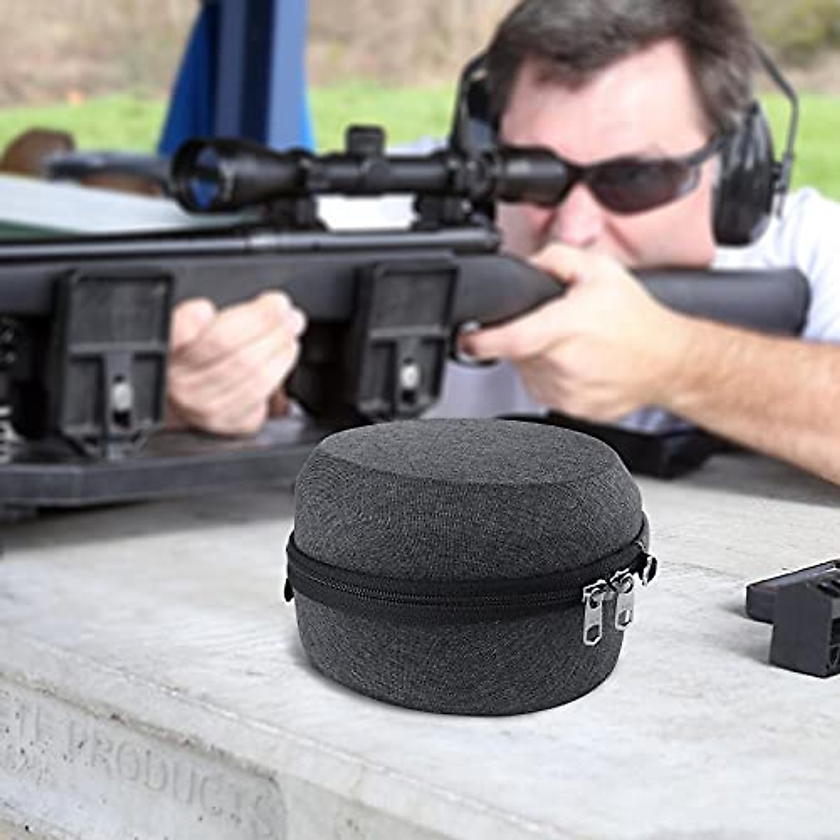 Geekria Shield Headphones Case Compatible with Howard Leight Impact Sport, Impact Pro, Sync, Leightning Electric Earmuff, Shooting Earmuff, Replacement Hard Shell Travel Carrying Bag (Dark Grey)