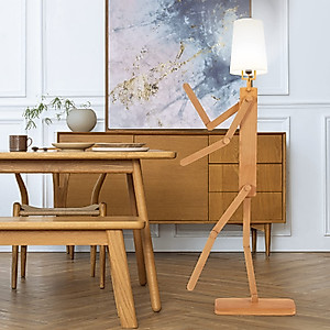 lamfurart Floor Lamp,Art Style Wood Floor Lamp , Creative Humanoid Large Floor Lamp as a Gift, Changeable Shape Floor Lamps for Living Room, Kids Room, Bedroom, Study & Office Room