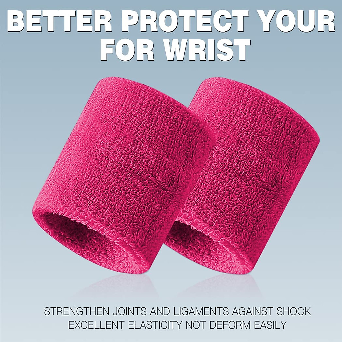 BEACE Sweatbands Sports Wristband for Men & Women - Moisture Wicking Athletic Cotton Terry Cloth Sweatband for Tennis, Basketball, Running, Gym, Working Out