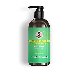 Shateria Beauty Apple Cider Vinegar & Aloe Vera Clarifying Shampoo w/Chebe Powder & Essential Oils, Vegan Stimulating Shampoo for Detox and Dandruff for All Hair Types, 16 fl oz