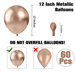 Metallic Balloons Champagne Gold 60PCS 12 Inch Latex Party Balloons Champagne Balloon for Balloon Garland Balloon Arch as Party Decorations for Wedding Birthday Graduation Bridal Bachelor Party