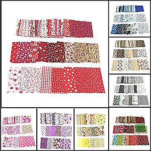 Mggsndi 50/200/400Pcs Floral Cotton Quilting Fabric Craft Fabric Bundle Cloth for Patchwork DIY Quilting Sewing Crafting, 10x10cm Blue