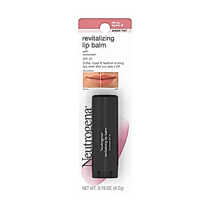 Neutrogena Revitalizing and Moisturizing Tinted Lip Balm with Sun Protective Broad Spectrum SPF 20 Sunscreen, Lip Soothing Balm with a Sheer Tint in Color Petal Glow 40.15 oz