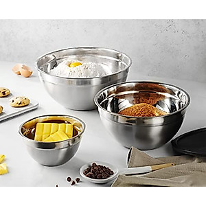 Table Concept Mixing Bowls with Airtight Lids, Stainless Steel Nesting Bowl Set for Space Saving Storage, Ideal for Cooking, Baking, Prepping & Food Storage