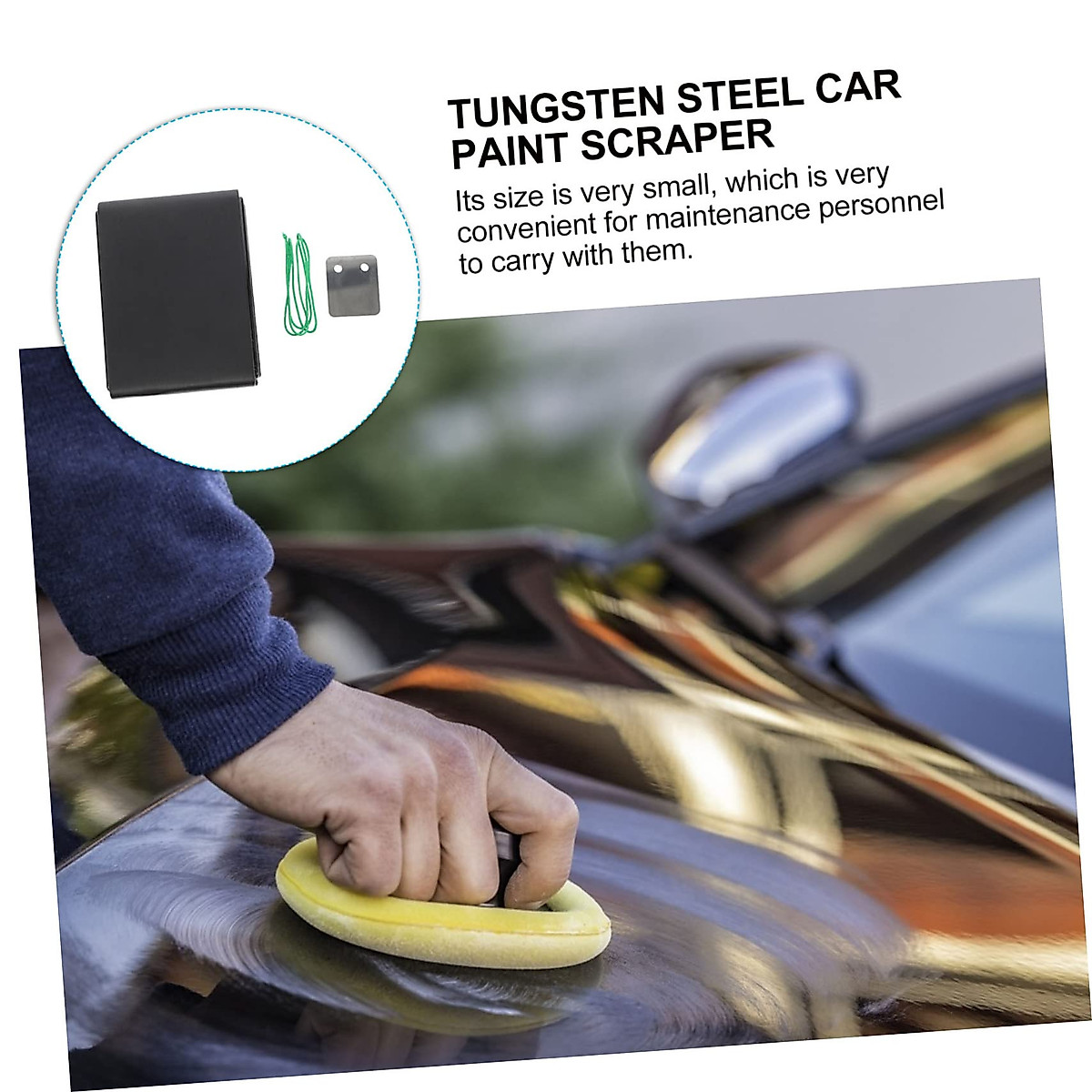 Cabilock 1pc Paint Scraper Hanged Paint Cleaning Scraper Portable Tungsten Steel Polished Scraper Car Polished Scraper Dust Cleaning Scraper Car Polishing Scraper Car Repair Tool