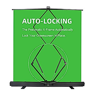 FUDESY Extra Large Green Screen, 74W X 77H inches Collapsible Chromakey Panel,Portable Retractable for Tiktok Video, Live Game,Aluminum Base,Wrinkle Resistant Fabric,Pull-up Style,Auto-Locking Frame