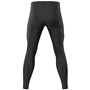qualidyne Men's Cycling Pants 4D Padded Road Bike Bicycle Tights Outdoor Biking Long Leggings Black