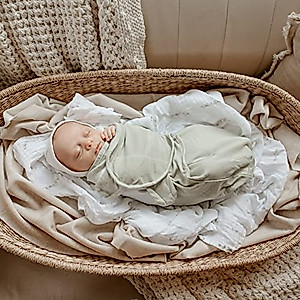 Ely's & Co. Adjustable Swaddle Blanket Infant Baby Wrap 2 Pack (Sage, 0-3 Months)