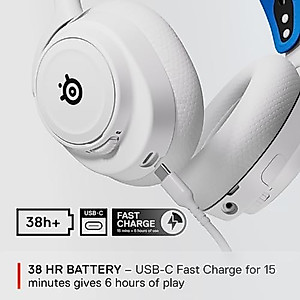 SteelSeries Arctis Nova 7P Wireless Multi-Platform Gaming Headset — Neodymium Magnetic Drivers — 2.4GHz + Bluetooth — 38Hr USB-C Battery — Gen2 AI Mic — PlayStation, PC, Switch, VR, Mobile - White