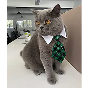 4 Pieces Pets Dog Cat Bowtie Pet Costume Adjustable Formal Necktie Collar for Cats Small Dogs Puppy Grooming Accessories (Snow)