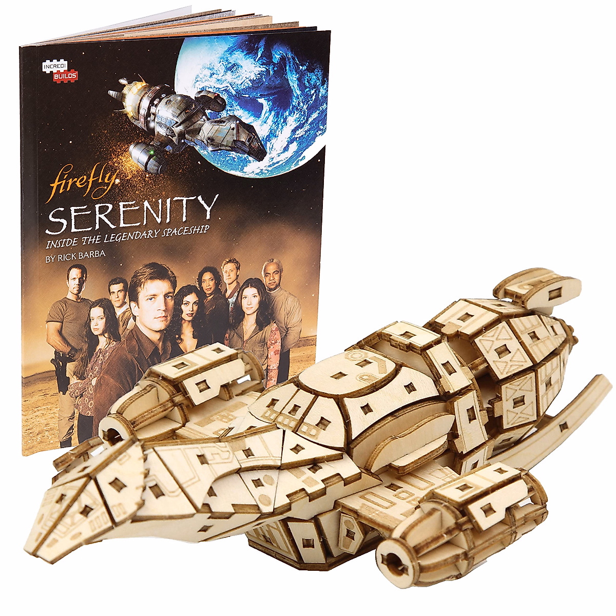Incredibuilds Firefly Serenity 3D Wood Puzzle & Model Figure Kit (157 Pcs) - Build & Paint Your Own 3-D Movie Toy - Holiday Educational Gift for Kids & Adults, No Glue Required, 12+ 