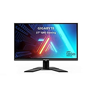 GIGABYTE G27Q 27" 144Hz 1440P Gaming Monitor, 2560 x 1440 IPS Display, 1ms Response Time, 92% DCI-P3, VESA HDR400, FreeSync Premium, DisplayPort 1.2, 2x HDMI 2.0, 2x USB 3.0, Black