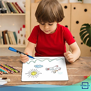 Set of 24 Small White Board Dry Erase Boards Classroom Pack Mini White Boards 9"x12” Double Sided Personal Whiteboards for Students Teachers School Supplies Lapboards l 24 Mini Whiteboard Erasers Incl