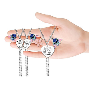 AIIGOU Necklace BFF Necklace for 2 Big Sister Little Sister Necklaces Set for 2 Pcs Friendship Jewelry Gifts Best Friend Necklace for Girls who Loves