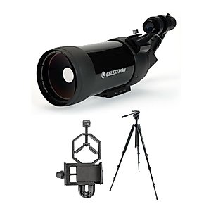 Celestron C90 MAK Spotting Scope Bundle with Smartphone Adapter and 82050 Trailseeker Tripod (3 Items)