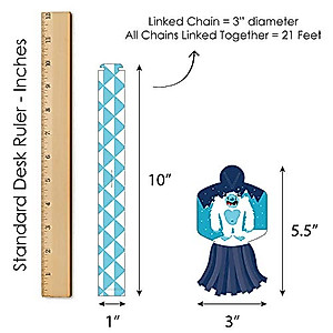 Big Dot of Happiness Yeti to Party - 90 Chain Links and 30 Paper Tassels Decoration Kit - Abominable Snowman Party or Birthday Party Paper Chains Garland - 21 feet