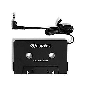 Aluratek Premium Audio Cassette Receiver, Premium Car Audio, Universal 3.5mm Audio Jack or AUX-in Port, Supports Phones/Tablets/Stereo/Headphones/Hi-Fi/Portable Speaker, 3 Foot Cable Length