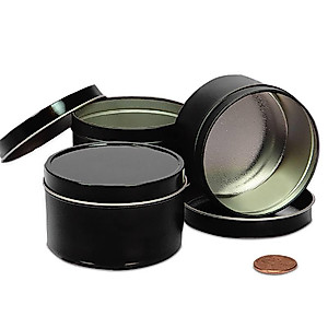 8 Oz Black Deep Round Tin Can | Quantity: 24