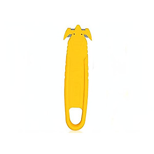 Safety Box Cutter of Stainless Steel Blade, Safety Utility Cutter for Cut Carton and Package (Yellow-1 pc)