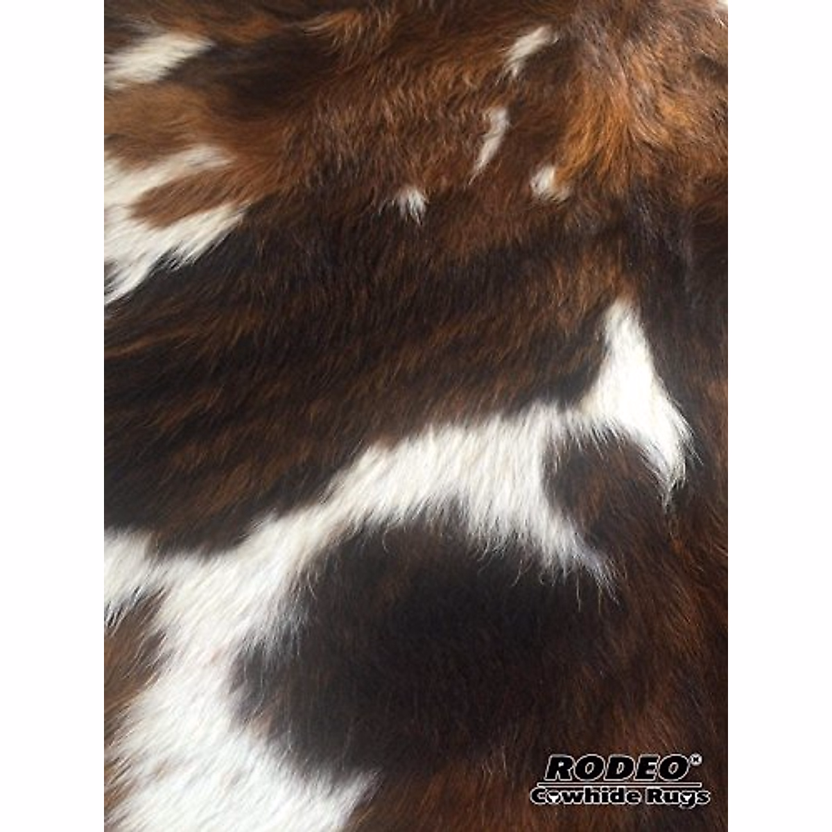 RODEO Tricolor Cow Hide Cow Skins Hair on Leather Rug Size Large TR 5x7