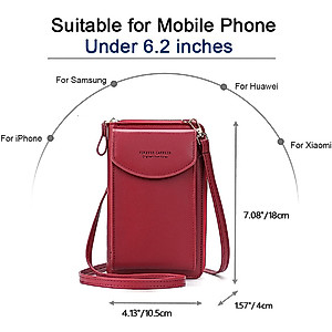 WTSHOPME Crossbody Phone Bags for Women Small PU Leather Cellphone Purse Wallet