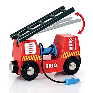 BRIO 33815 Rescue Firefighter Set | 18 Piece Train Toy Set with Fire Truck and Accessories | Kid-Friendly Wooden Tracks | Ideal for Toddlers Aged 3 and Up
