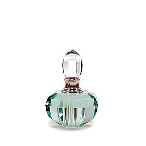 KECHU Delicate Green Empty Crystal Perfume Bottle Refillable Glass 3ml Transparent Green Decor