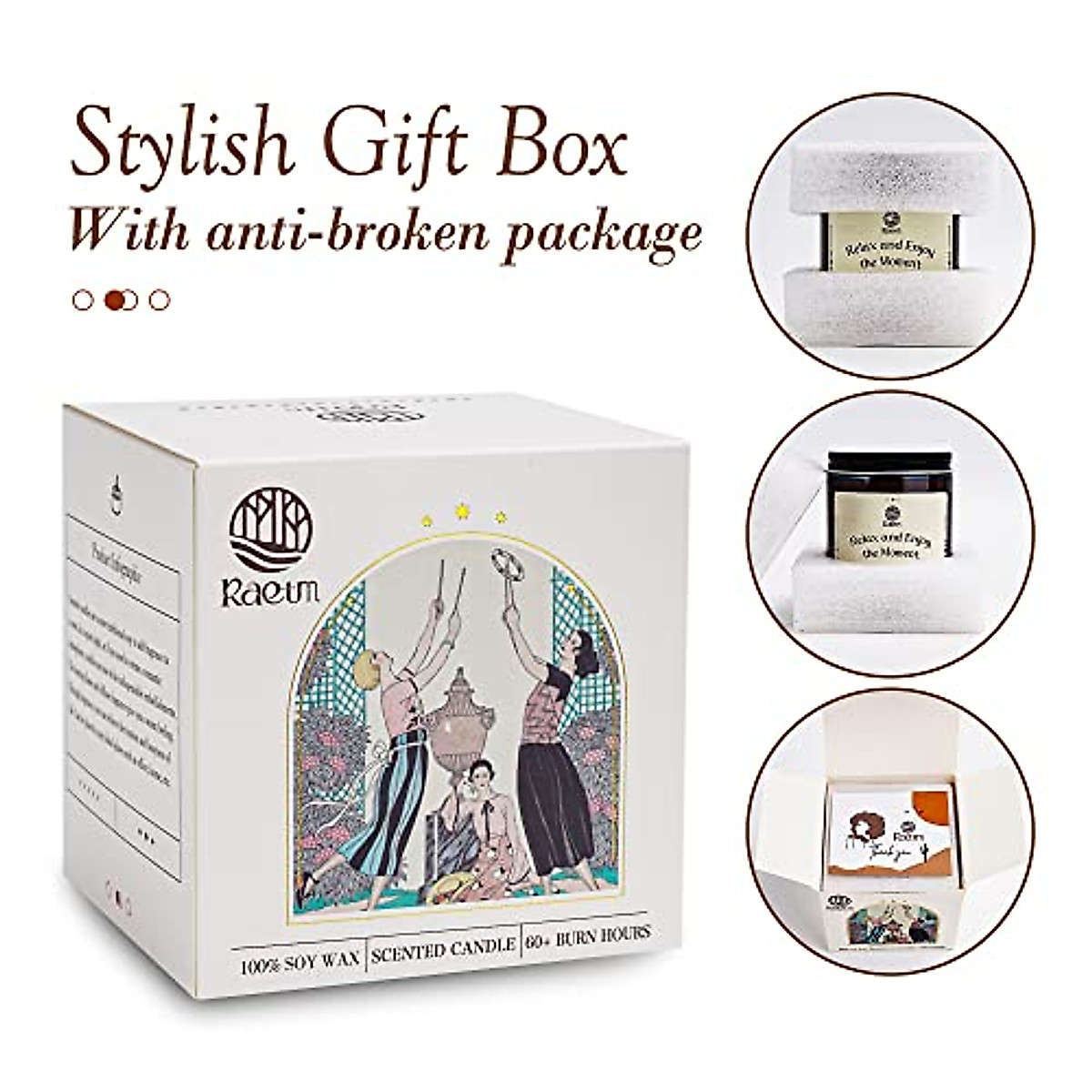 Candles for Home Scented, 60 Burn Hours 9oz Scented Candles, Stress Relief Gifts & Anxiety Items for Women, Birthday Gifts (Ebony Aloes)