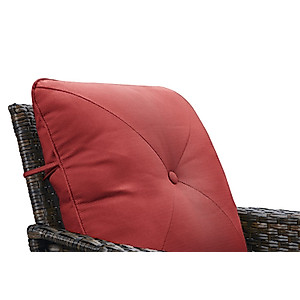 HUMMUH Outdoor Wicker Patio Chairs Set of 2 with Side Table,PE Rattan Bistro Table and Chairs for Yard Backyard Lawn Porch