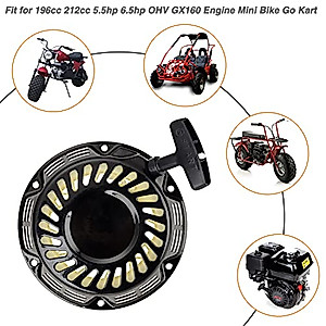 Fvrito Pull Start Recoil Starter Assembly Spark Plug for Harbor Freight Predator 212cc 6.5HP 7HP OHV Engine 69730 69727 Power Equipment 91520 92207 Go Kart Mini Bike Motor Generator Lawnmower Black