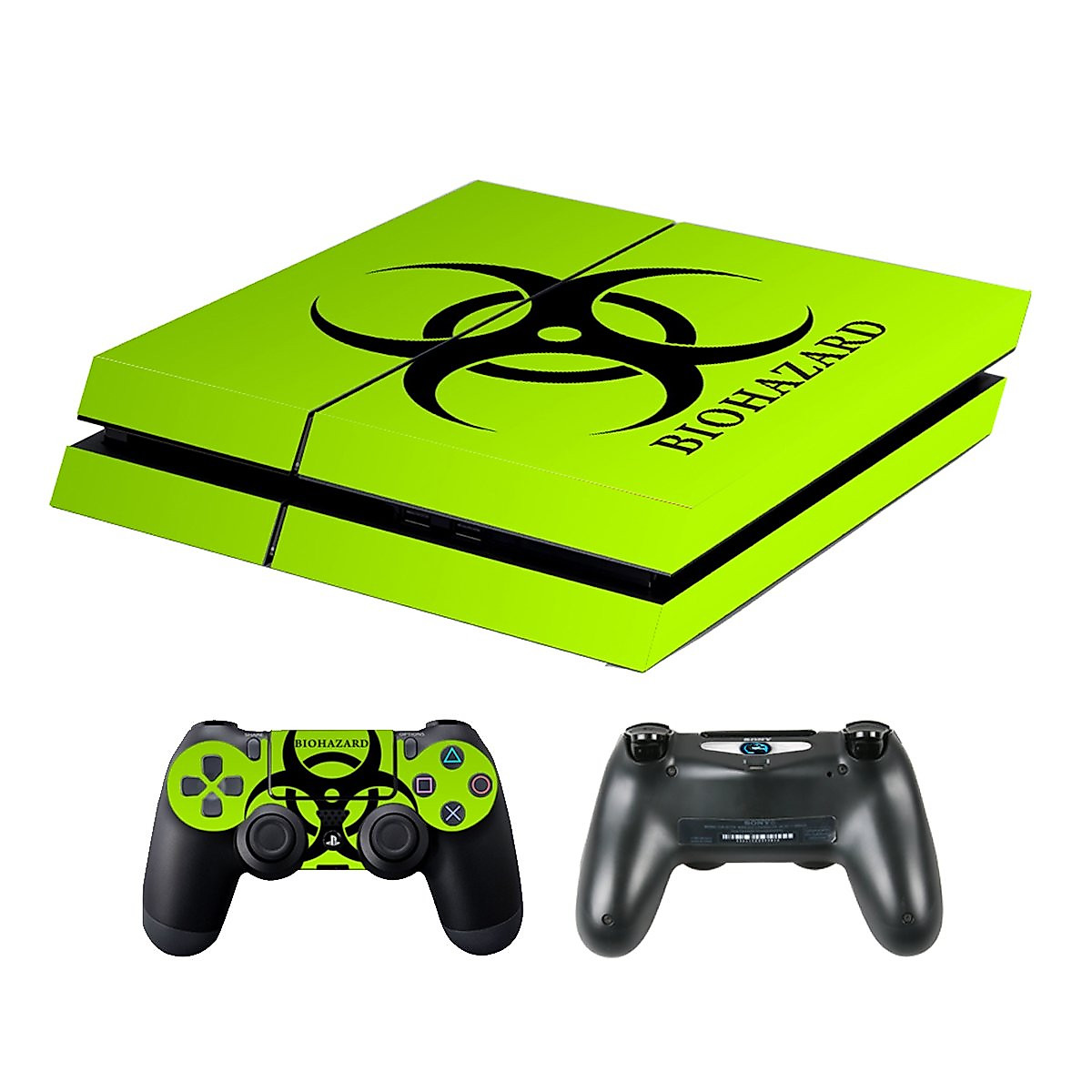 Skins for PS4 Controller - Decals for Playstation 4 Games - Stickers Cover for PS4 Console Sony Playstation Four Accessories PS4 Faceplate with Dualshock 4 Two Controllers Skin - Biological Harzard