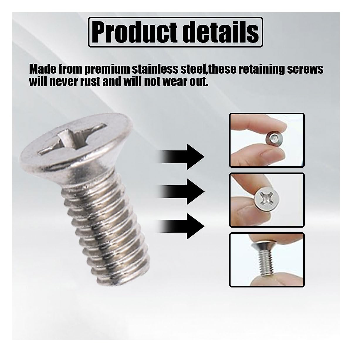 JOYCOURT 16-Pack Screw For Rotor Brake Disc Retaining, Retaining Hardware Bolts Screw Kit, Compatible With Honda, Acura, Hyundai and Kia Models, Stainless Steel Brake Disc Rotor for Front and Rear