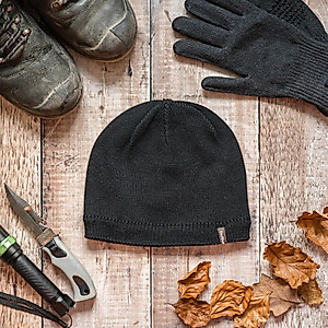 DexShell Waterproof Beanie Hat Acrylic Outer Membrane Lined Fleece Liner for Men and Women, Black Solo, S/M (56-58cm)