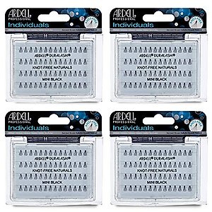 Ardell Individuals False Eye Lashes Mini Black 4 Pack, Extra Short Lash Minis Adds Volume To Natural Eyelashes