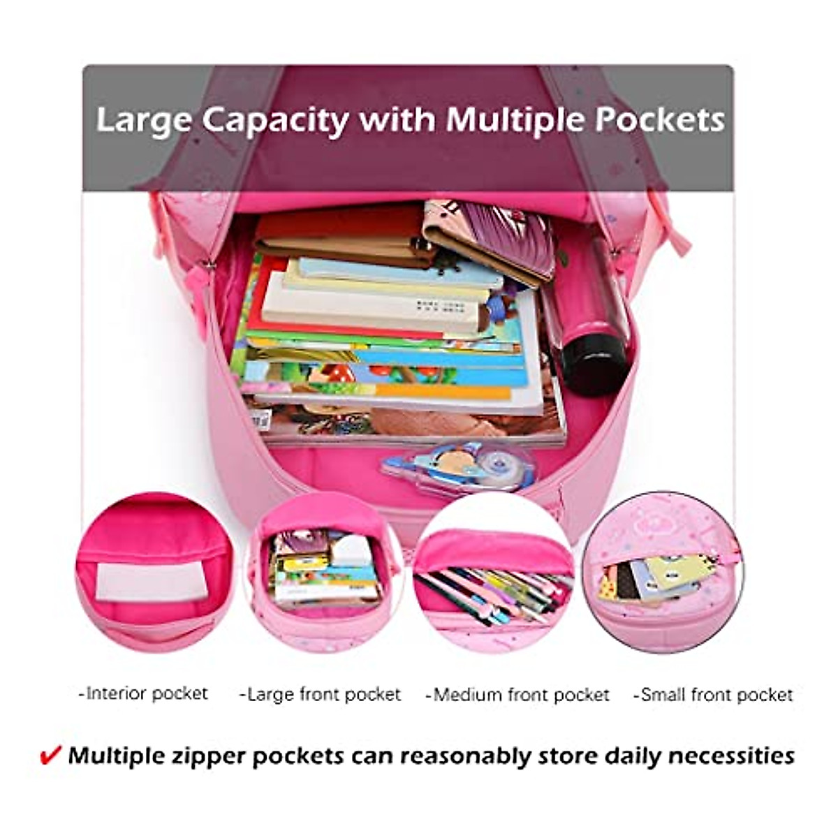 Backpack for Girls, Kids Backpacks for Girls, Girls Backpack with Lunch Bag Nylon Elementary Bookbag Children Schoolbags for Boys