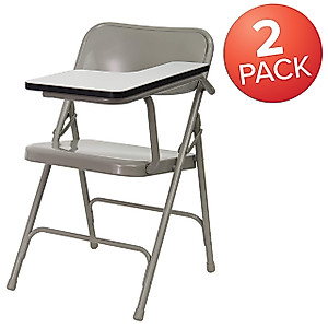 Flash Furniture Rutherford 2 Pack Premium Steel Folding Chair with Left Handed Tablet Arm