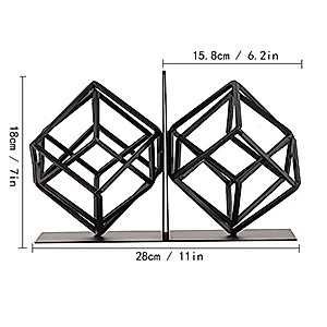Book Ends for Shelves Desktop Geometric Bookends Bookshelf Iron Anti-Moving Bookend Student Desk Book Ends Book Racks Office File Storage Racks Office Book Stand