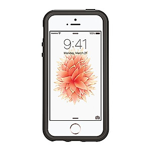 OtterBox iPhone SE (1st gen - 2016) and iPhone 5/5s Symmetry Series Case - 2016) and iPhone 5/5s - BLACK, ultra-sleek, wireless charging compatible, raised edges protect camera & screen