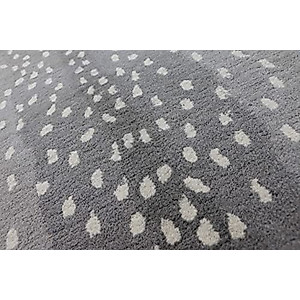 Antelope Cheetah Gray Contemporary Persian Oriental Woolen Area Rugs (6'x9')